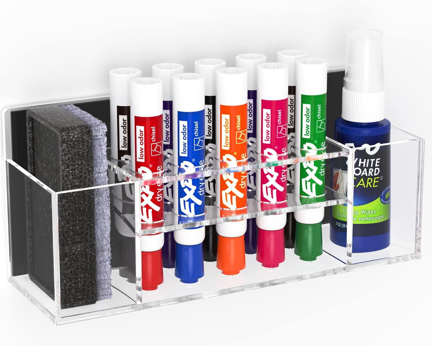 HBlife Acrylic Magnetic Dry Erase Marker Holder for Whiteboard, Wall ...
