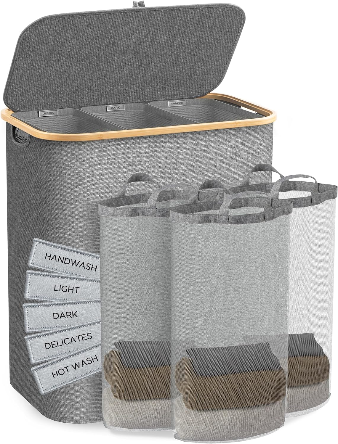 Werseon Laundry Hamper 100L Collapsible Large Laundry Baskets with Lid ...