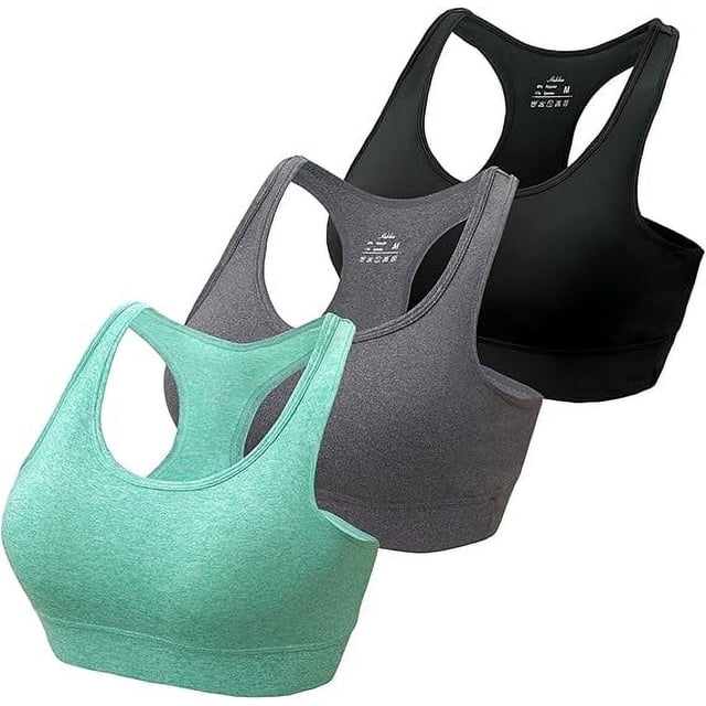 HBlife Racerback Sports Bras for Women, Padded Seamless High Impact ...
