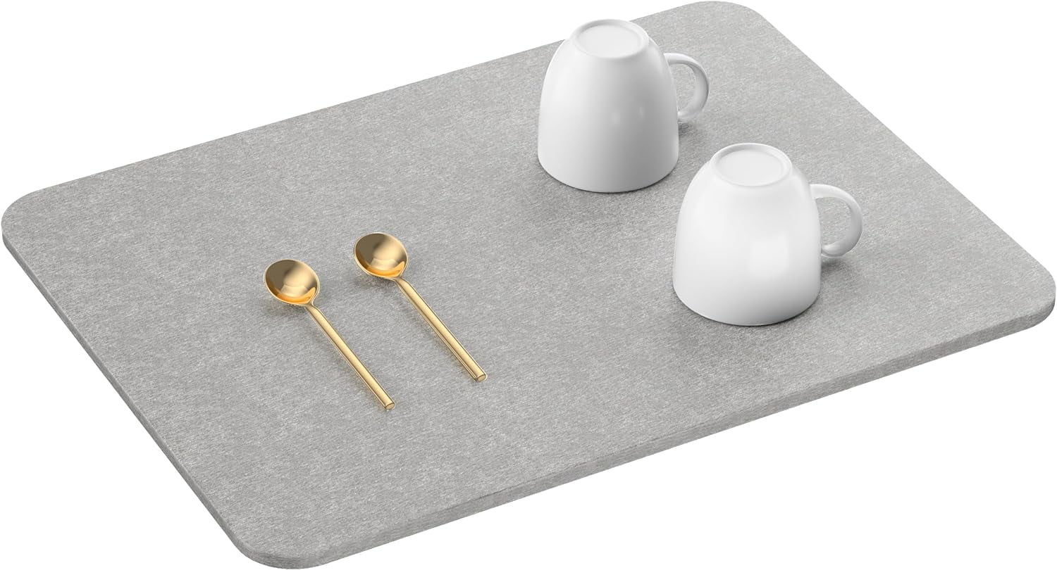 HBlife Stone Drying Mat for Kitchen Counter, Diatomaceous Earth Dish ...