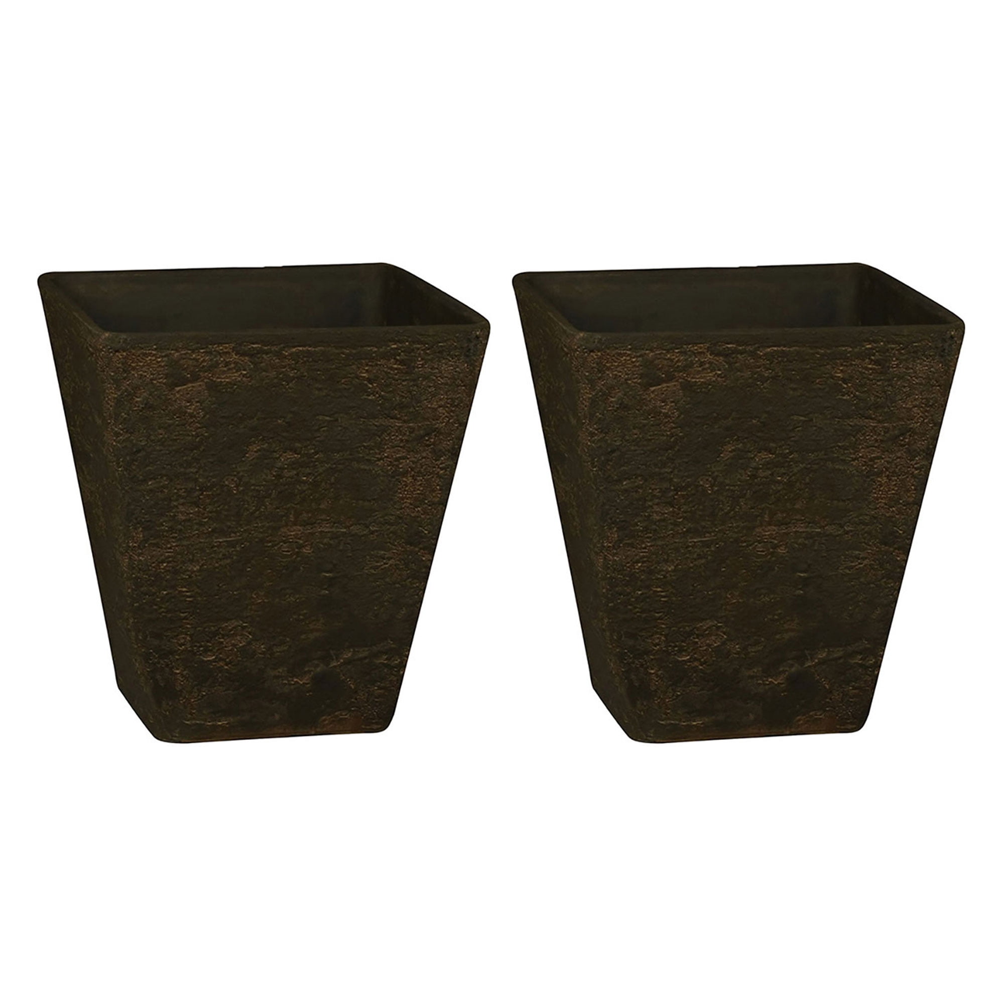 HC Companies 16 Inch Tahoe Outdoor Square Planter Pot (2 Pack ...