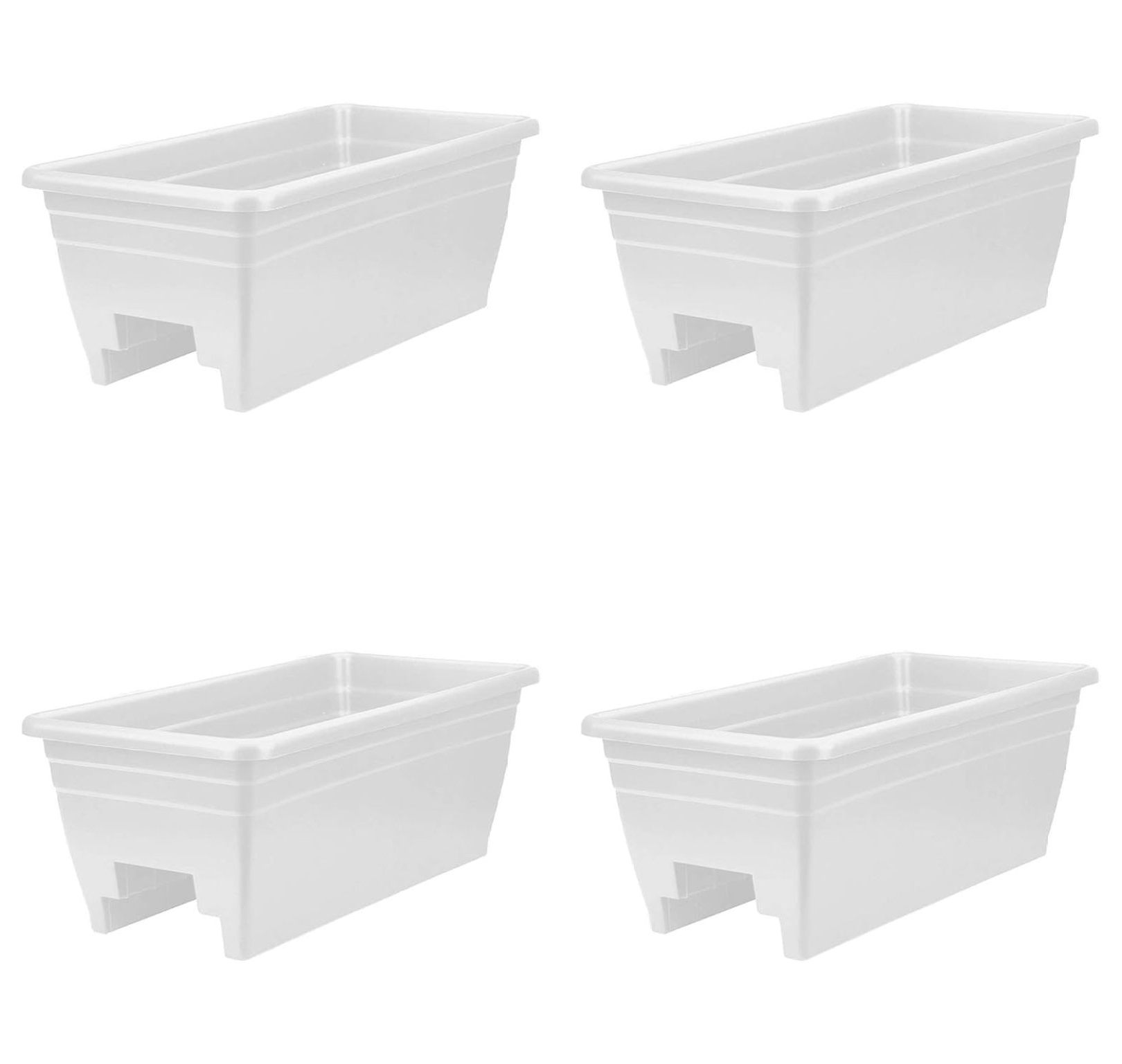 HC Companies 24 inches Deck Rail Box Planter with Easy Drainage Holes ...