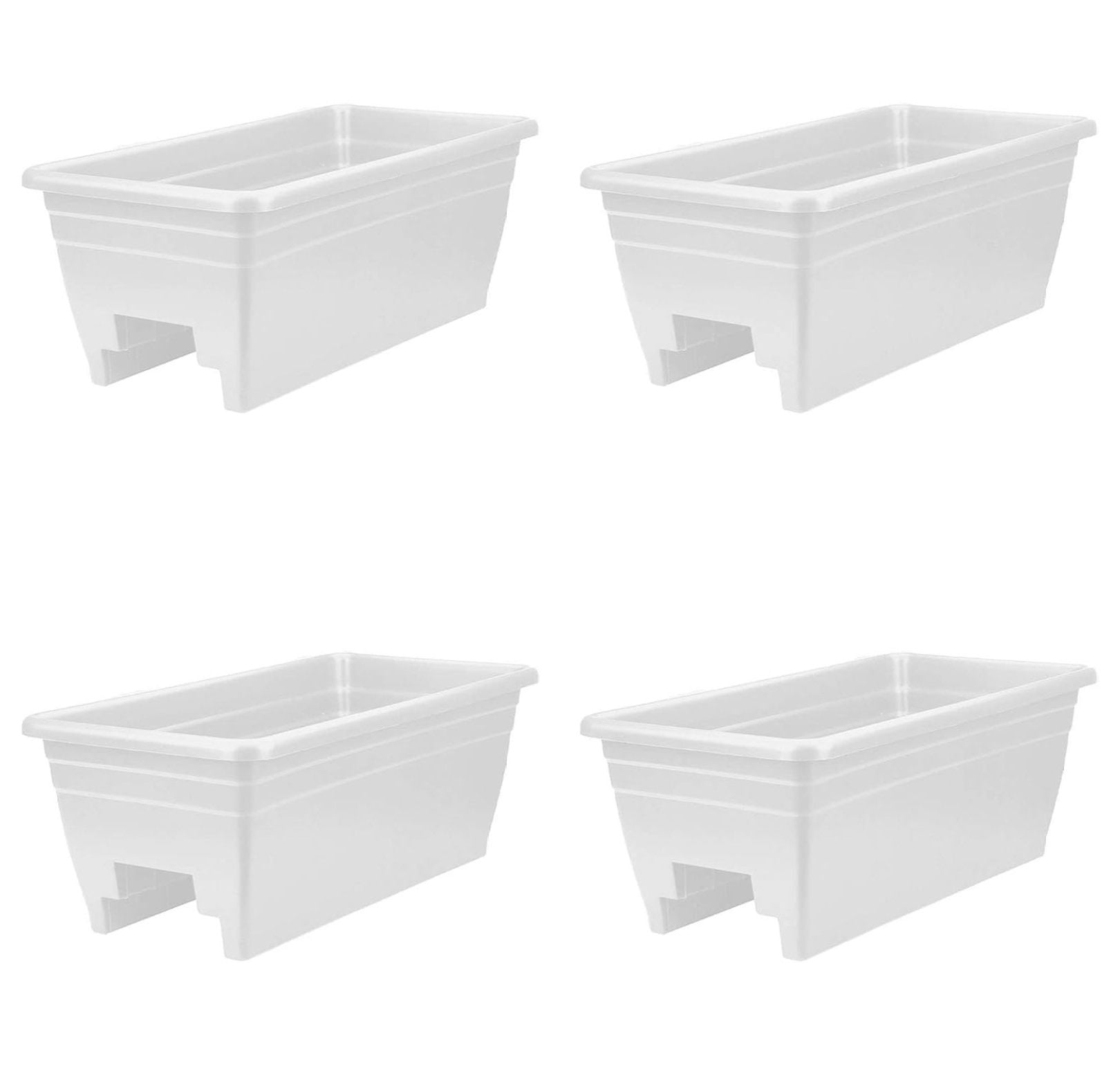 HC Companies 24 inches Deck Rail Box Planter with Easy Drainage Holes ...