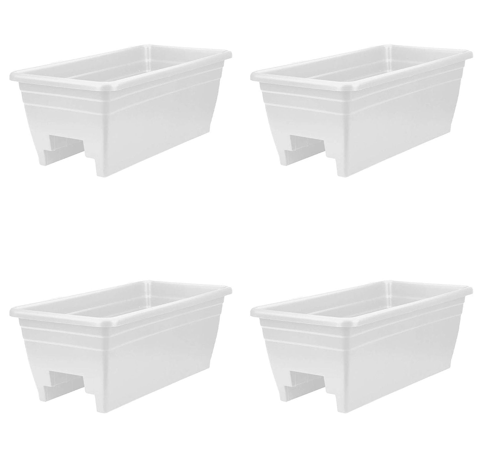 HC Companies 24 inches Deck Rail Box Planter with Easy Drainage Holes ...