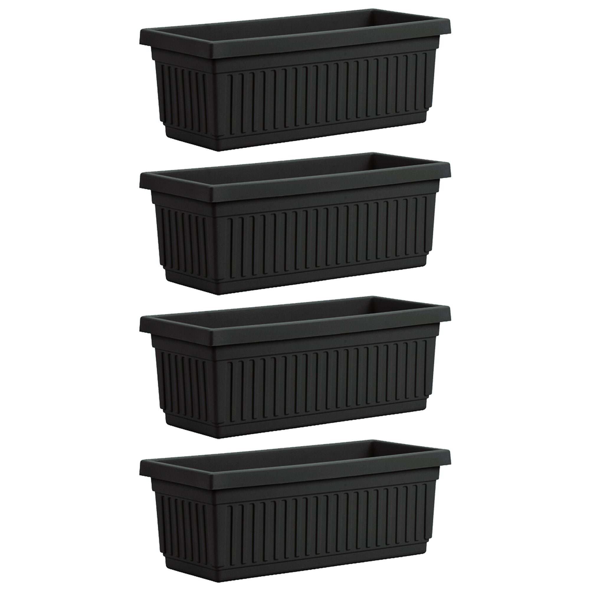 HC Companies 30 In Fluted Plastic Venetian Flower Window Box (4 Pack ...