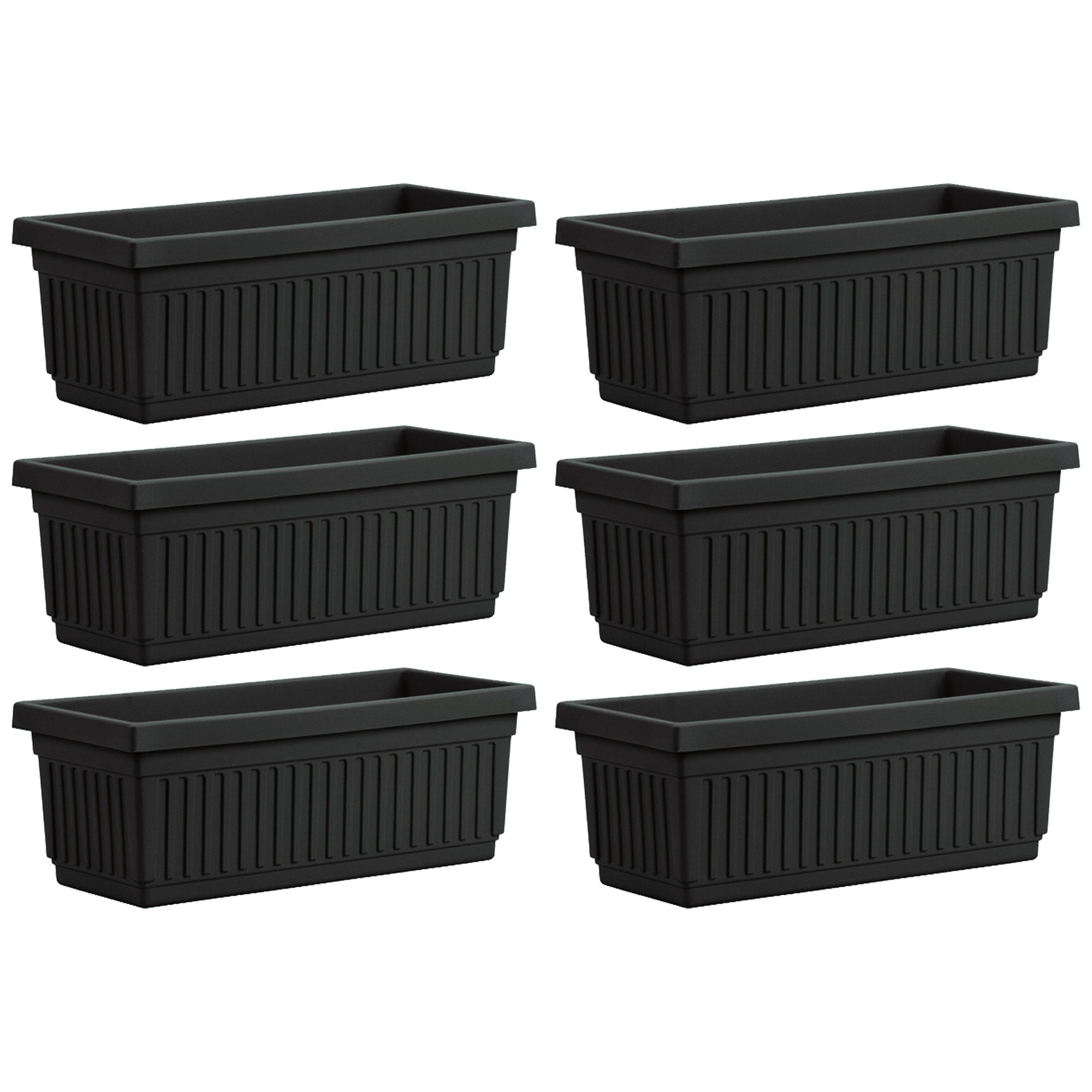 HC Companies 30 In Fluted Plastic Venetian Flower Window Box (6 Pack ...