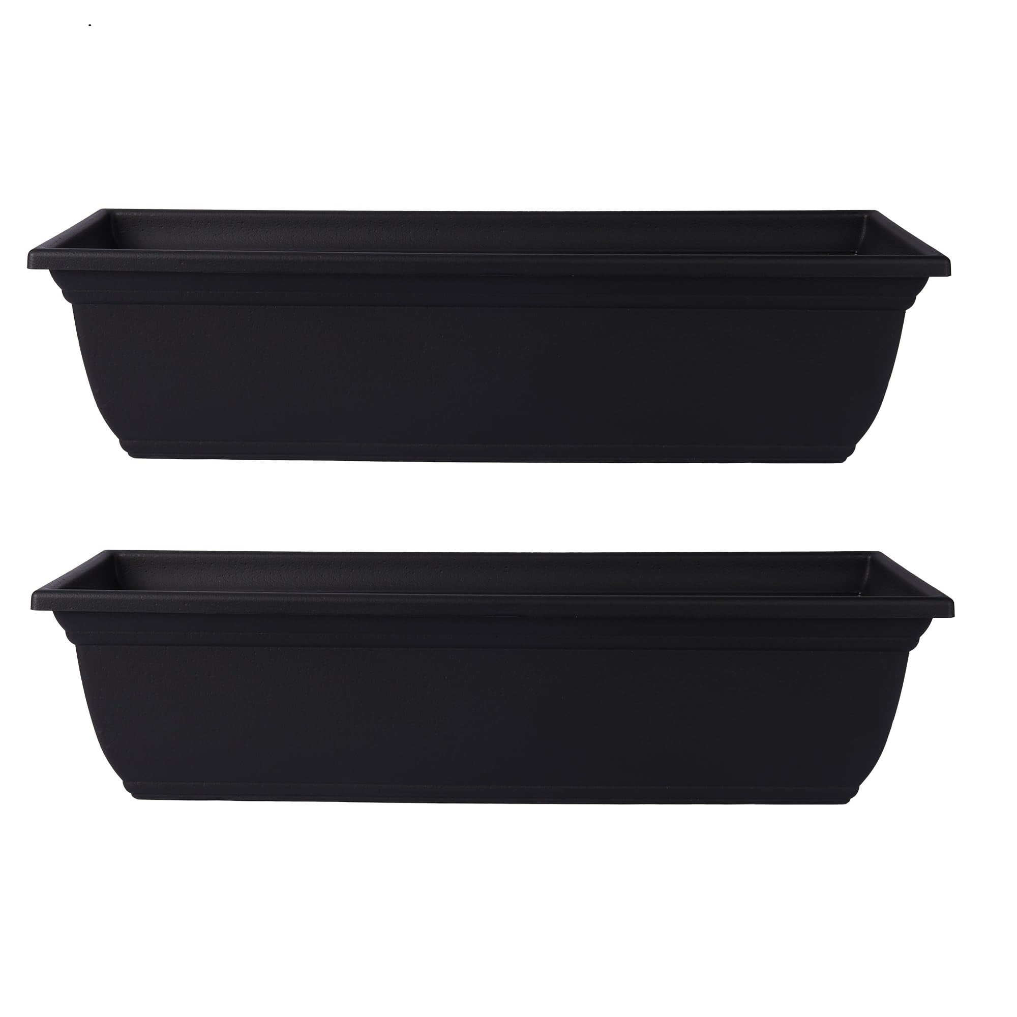 The HC Companies Mojave Rectangular Planter Box w/Drainage Holes - Long ...