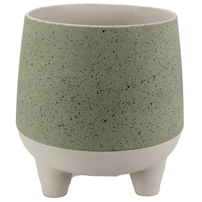 HC HCORP08000K29 8 in. Round Orion Planter, Sage Granite & Birch ...