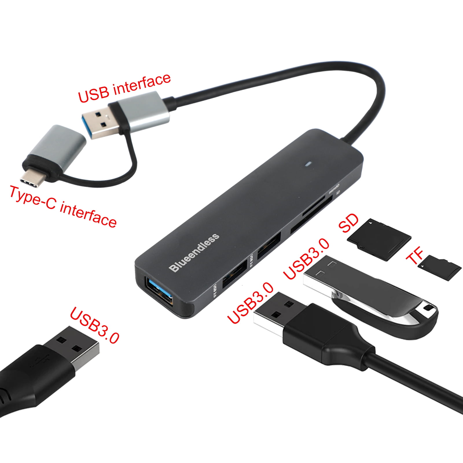 HC502 USB C Hub 5 In 1 100W Pd Hub Docking Station fit for Windows Mac ...