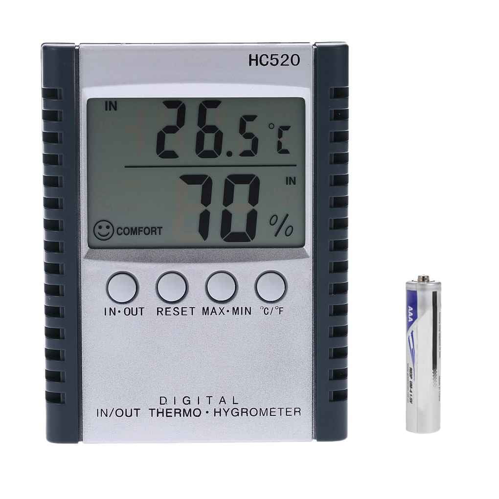 HC520 Digital In/Out Thermometer Hygrometer Temperature Humidity Meter ...
