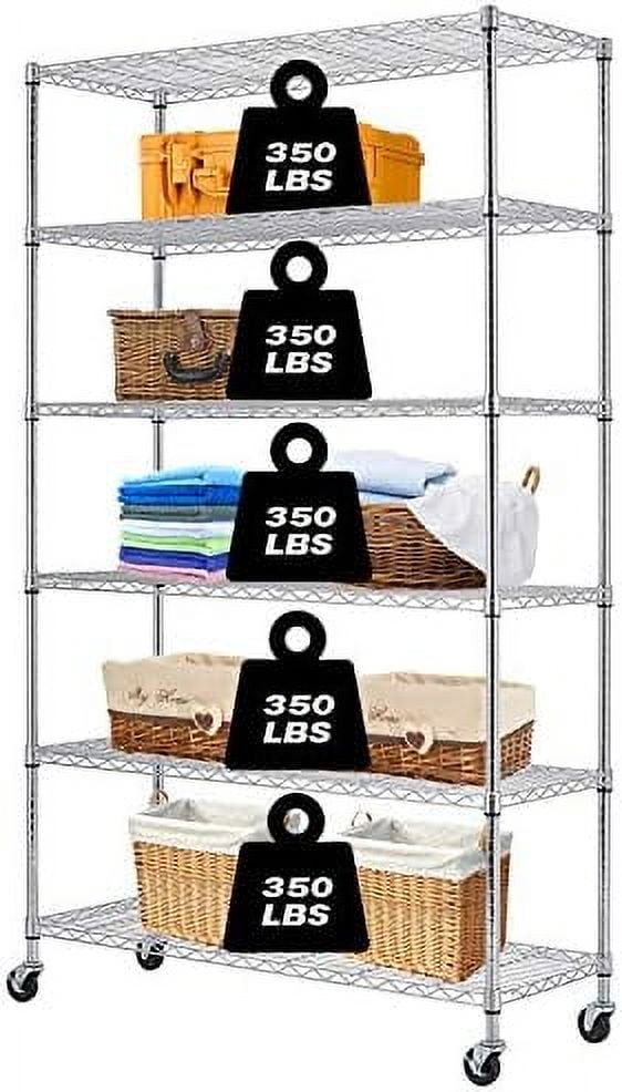 HCB 6-Tier Storage Shelf Heavy Duty Wire Shelving Unit 82"x48"x18 ...