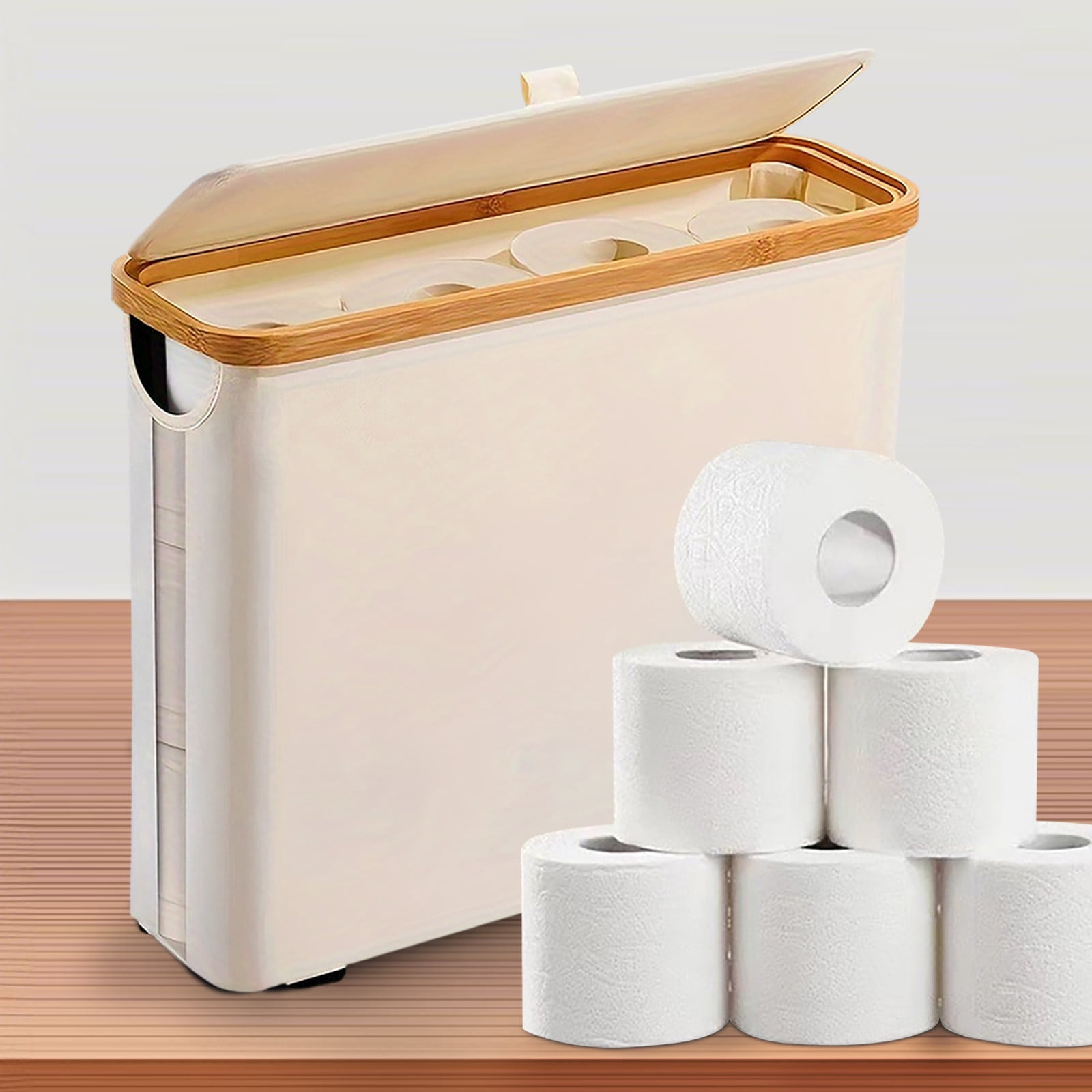 HCJKDU Bathroom Tissue Basket Fabric Storage Basket with Visible Design ...