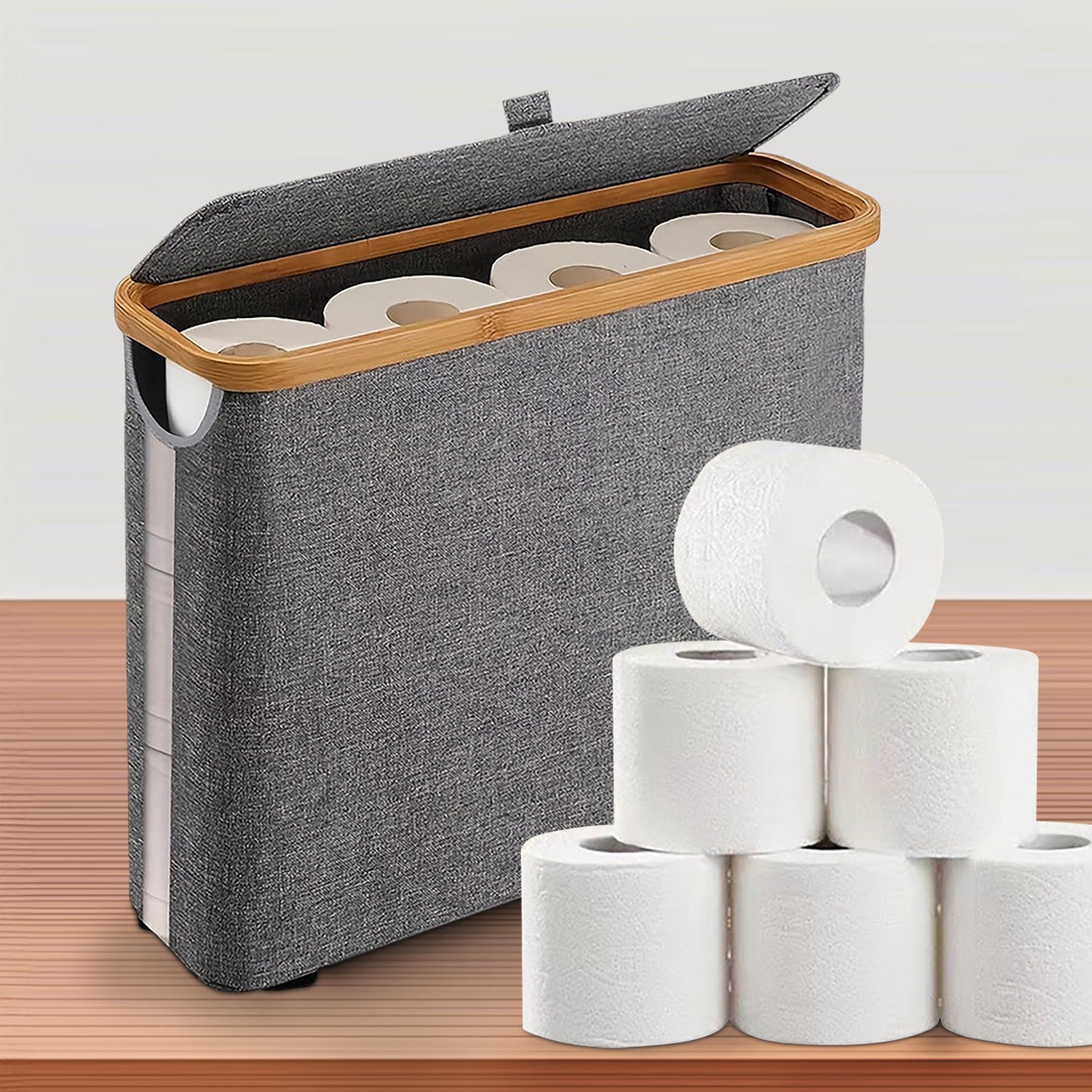 HCJKDU Bathroom Tissue Basket Fabric Storage Basket with Visible Design ...