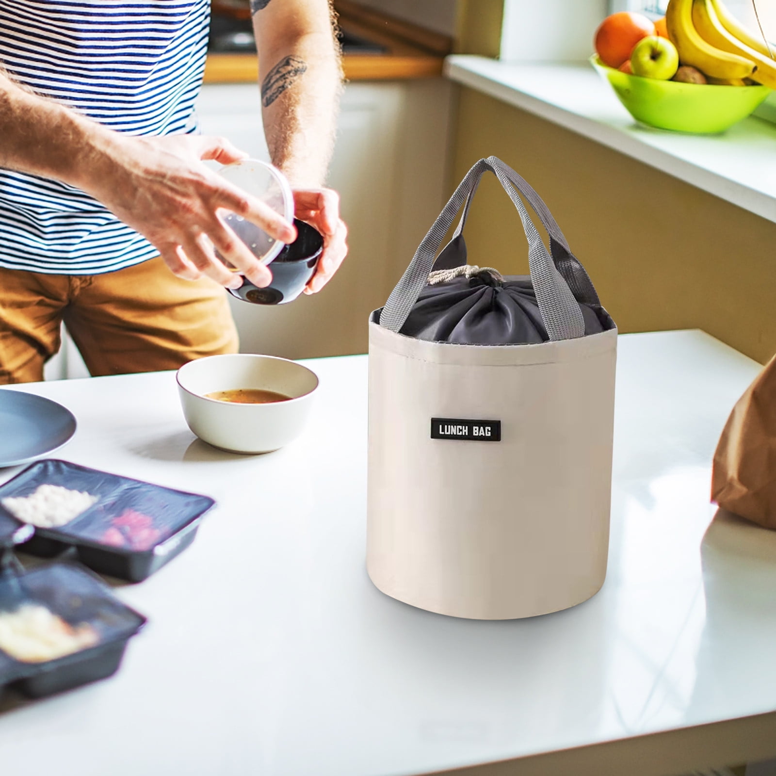 HCJKDU Cylinder Insulation Lunch Box Bag Insulation Bag Large Aluminum ...