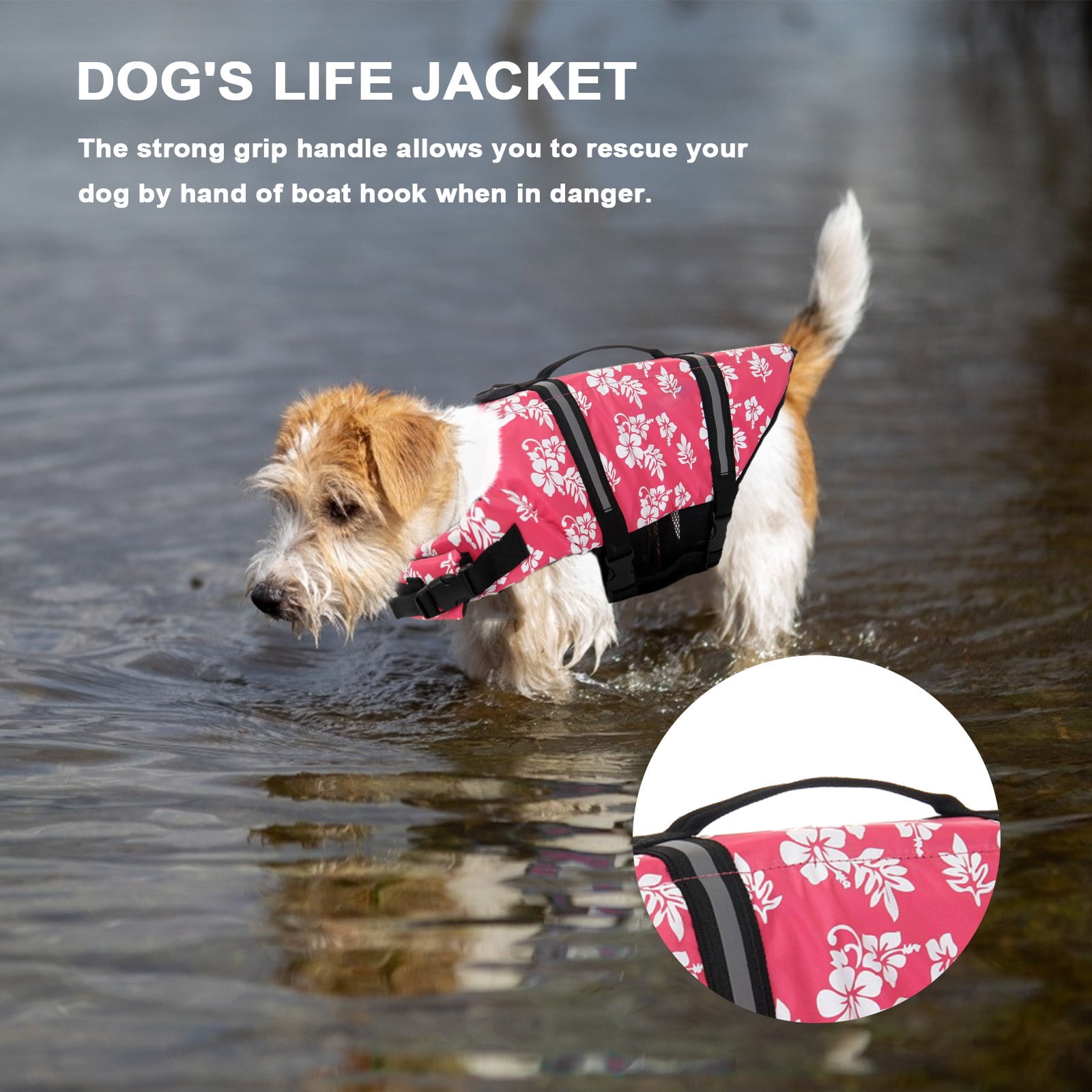 HCJKDU Dog Life Jacket, Vest Safety Clothes Adjustable Collar Harness ...