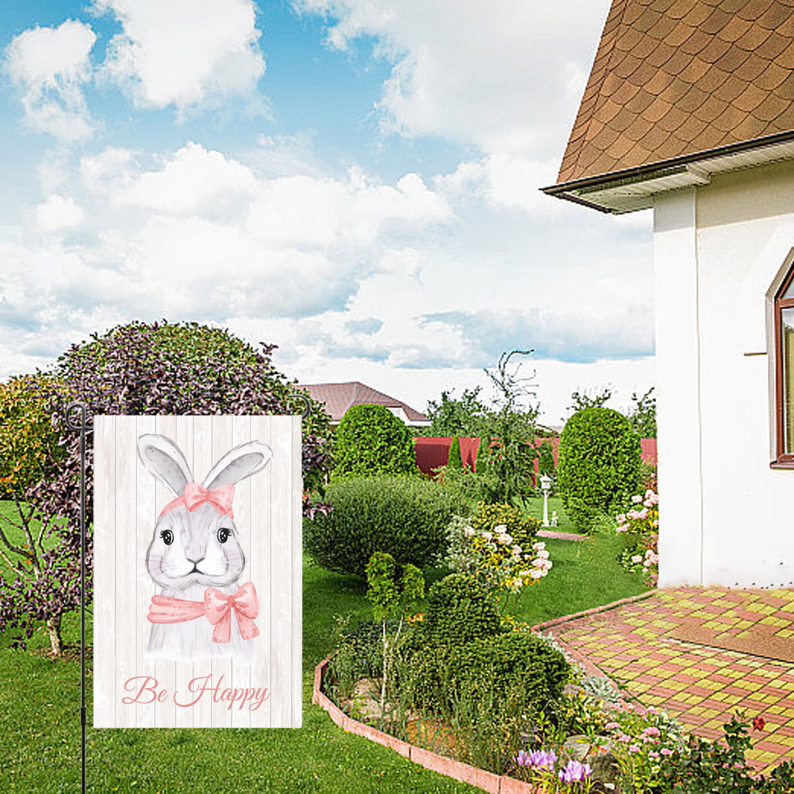 HCJKDU Easter Garden Flag 12x18 Inch Double Sided, Small Burlap Holiday ...