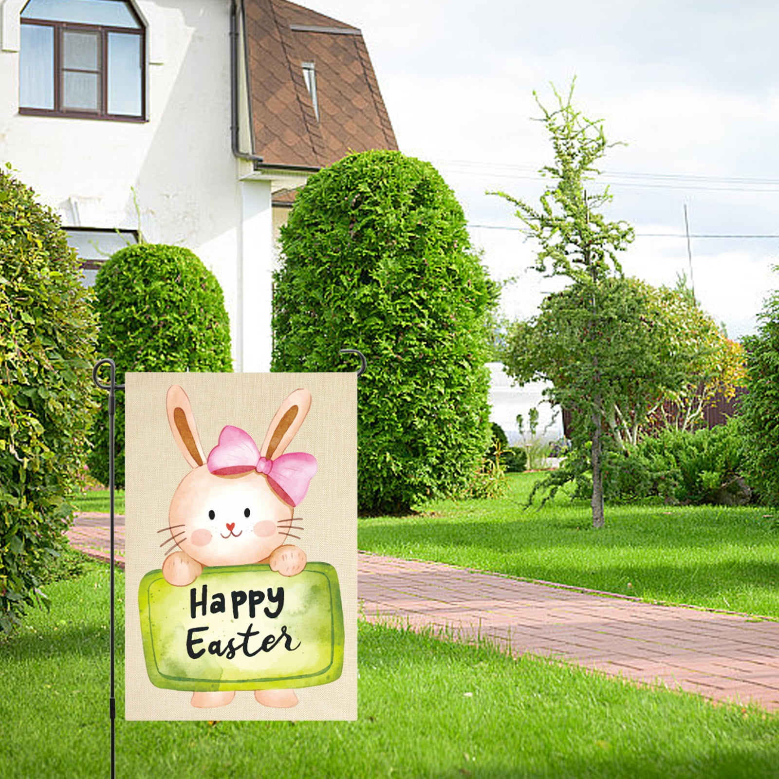 HCJKDU Easter Garden Flag 12x18 Inch Double Sided, Small Burlap Holiday ...