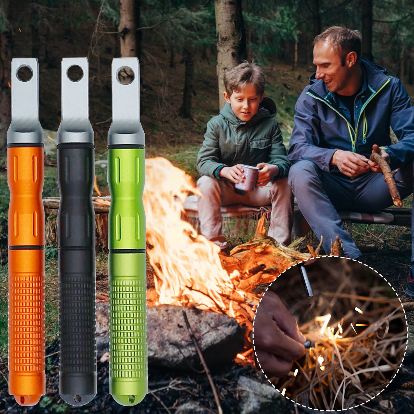 HCJKDU Ferro Rods - Compact Fire Starter Sticks with Scraper Striker ...