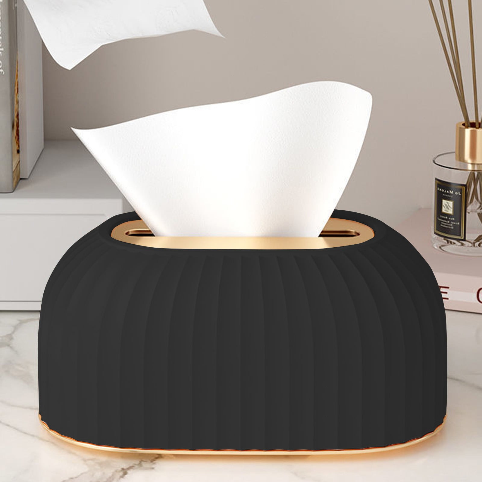 HCJKDU-Home Tissue Holder with Spring, Desktop Tissue Paper Box ...