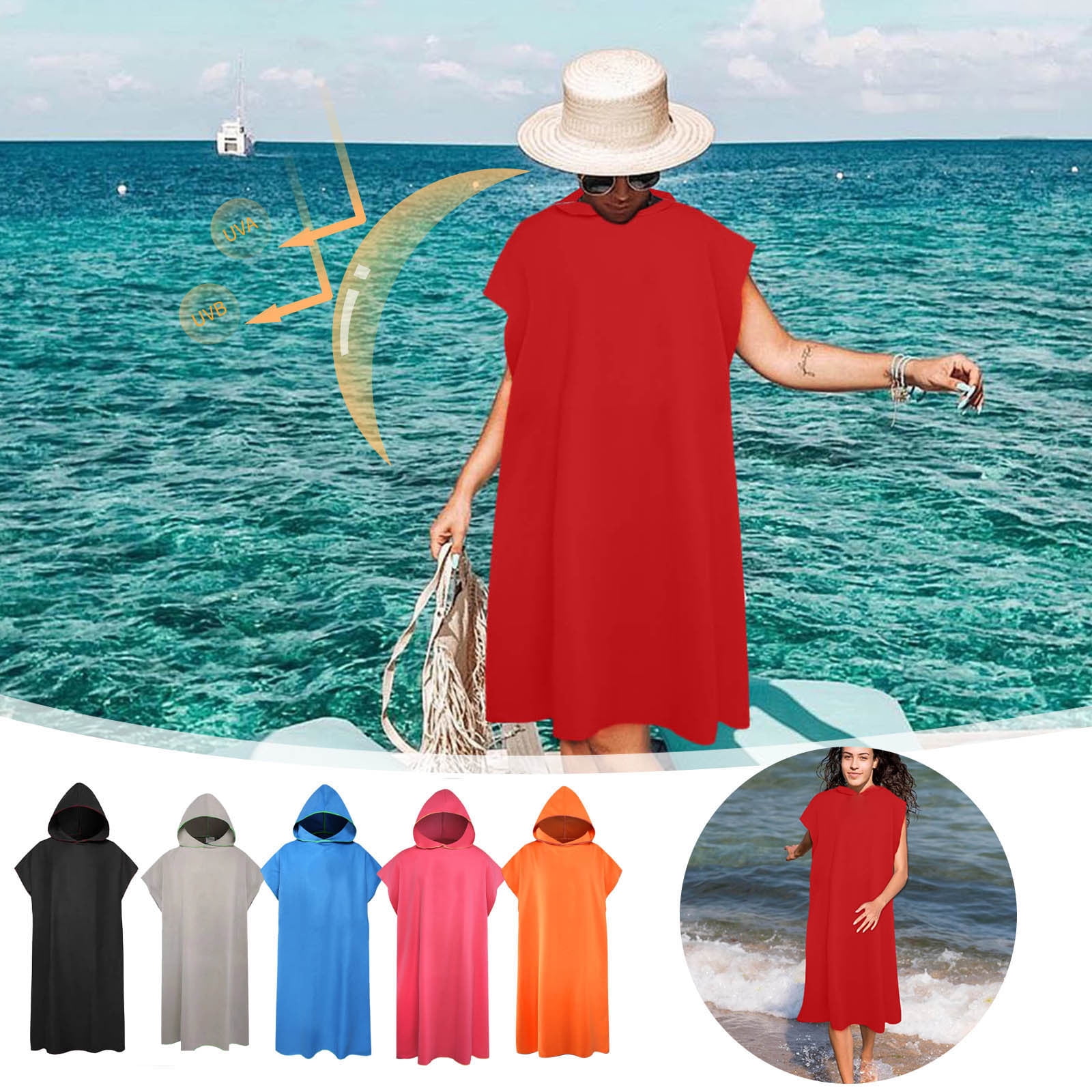 HCJKDU Microfiber Bathrobe for Men Women, Quick Dry Towel Changing ...