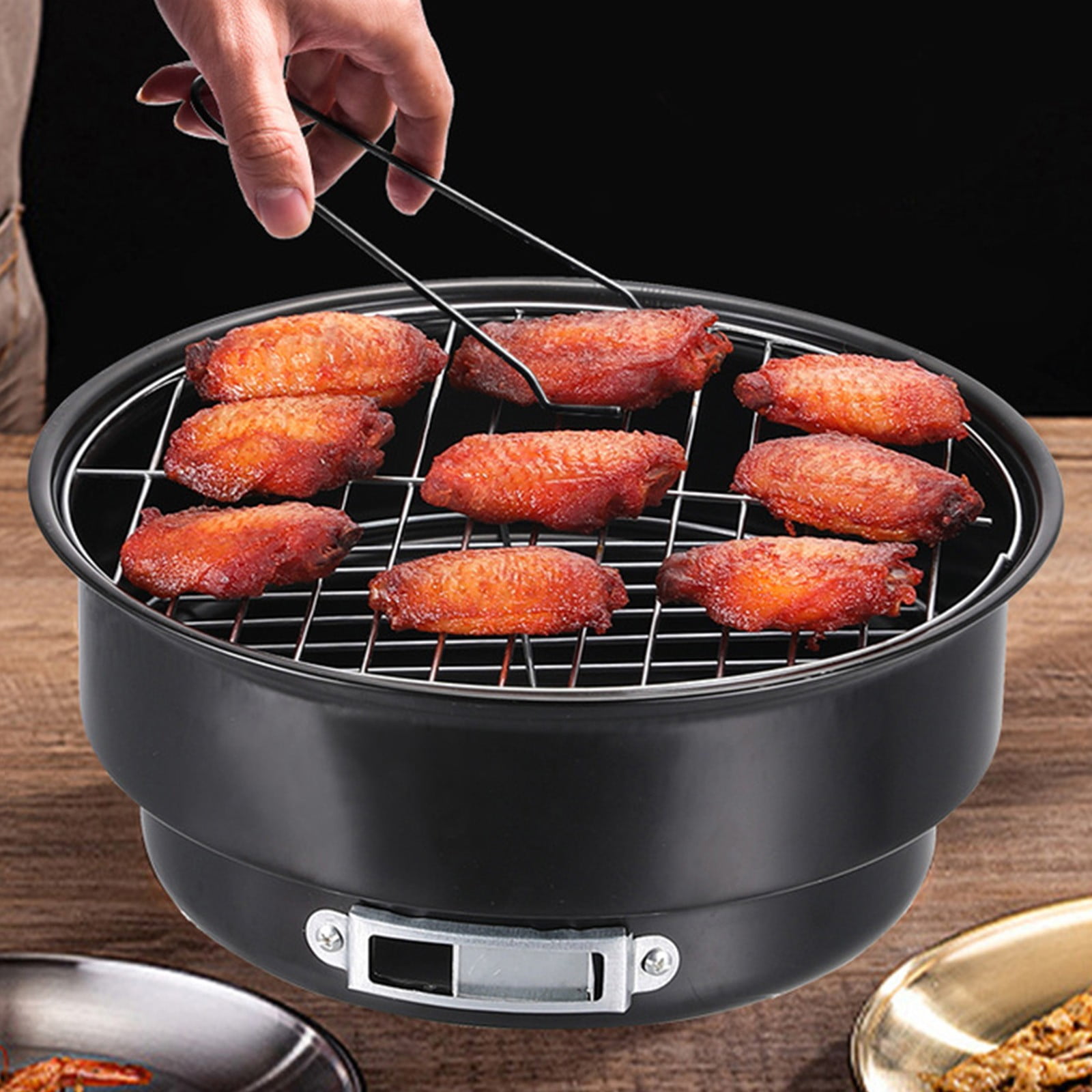 HCJKDU Mini Portable Grills 10 Inch Round Barbecue BBQ Charcoal Grill ...