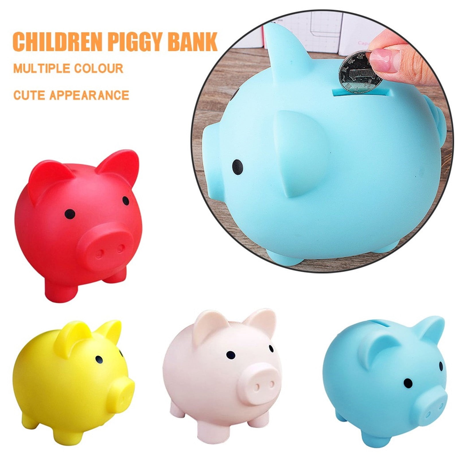 HCJKDU Piggy Bank, Cute Plastic Money Bank, Pig Saving Coin Bank, Mini ...