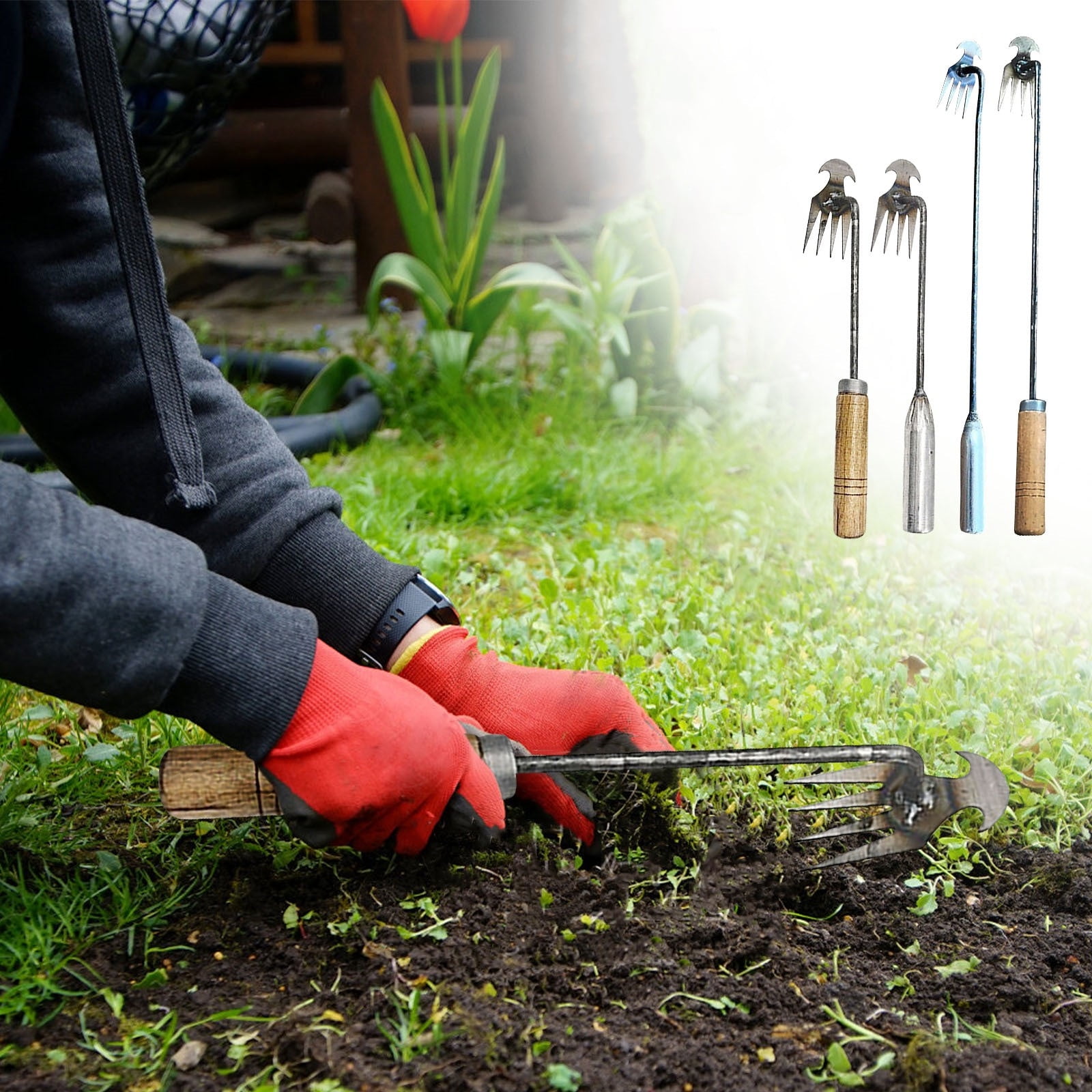 HCJKDU Weeding Artifact Uprooting Weeding Tool, 2-In-1 Multifunctional ...