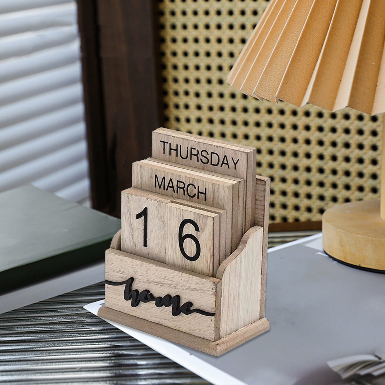 HCJKDU Wooden Calendar Perpetual Calendar Countdown Board Home ...