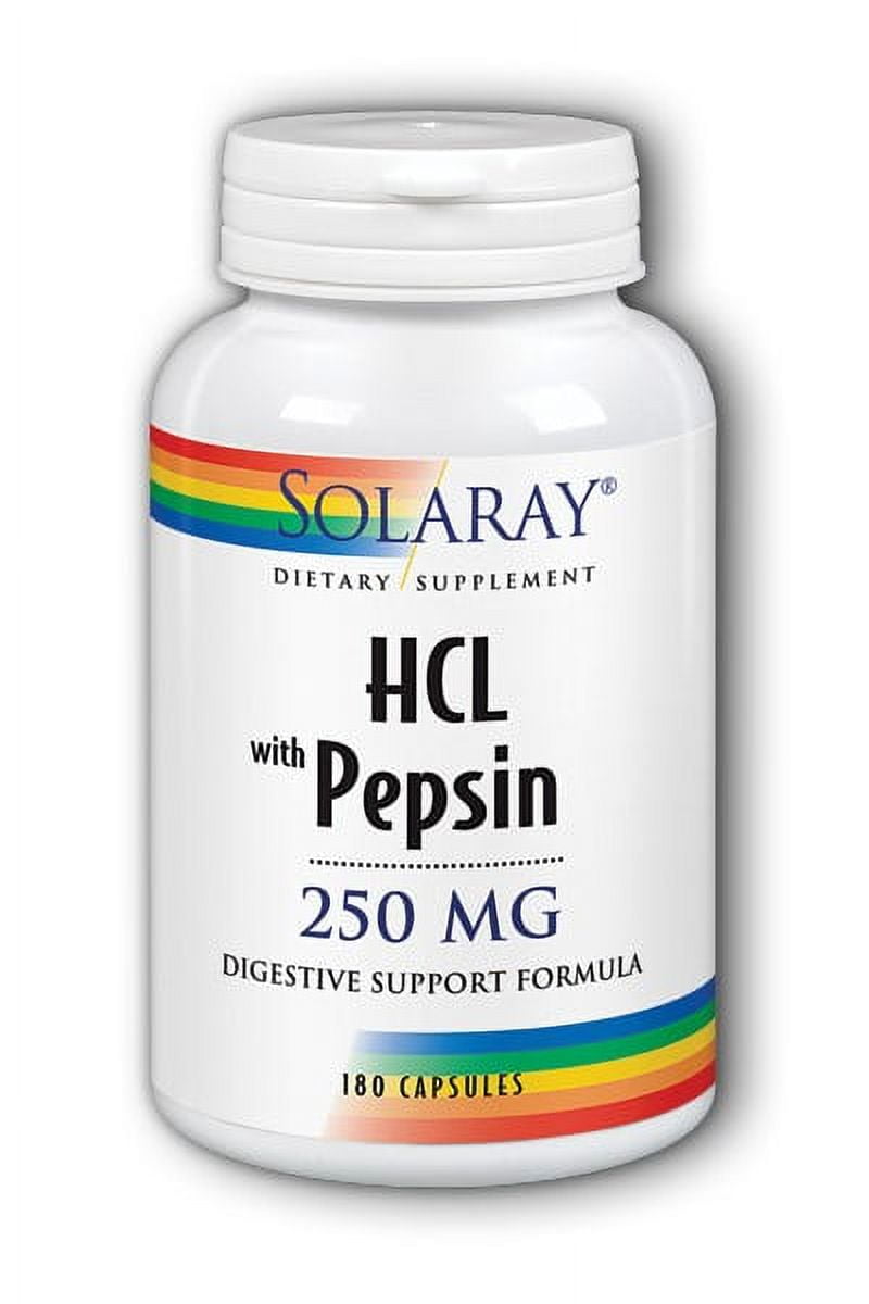 Solaray Health Dietary Supplement - HCL with Pepsin 250mg, 180 Capsules ...