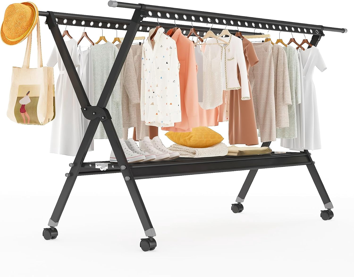 Clothes Lines For Outside Furlinkhm Clothes Drying Rack With Wheelsï¼ ...