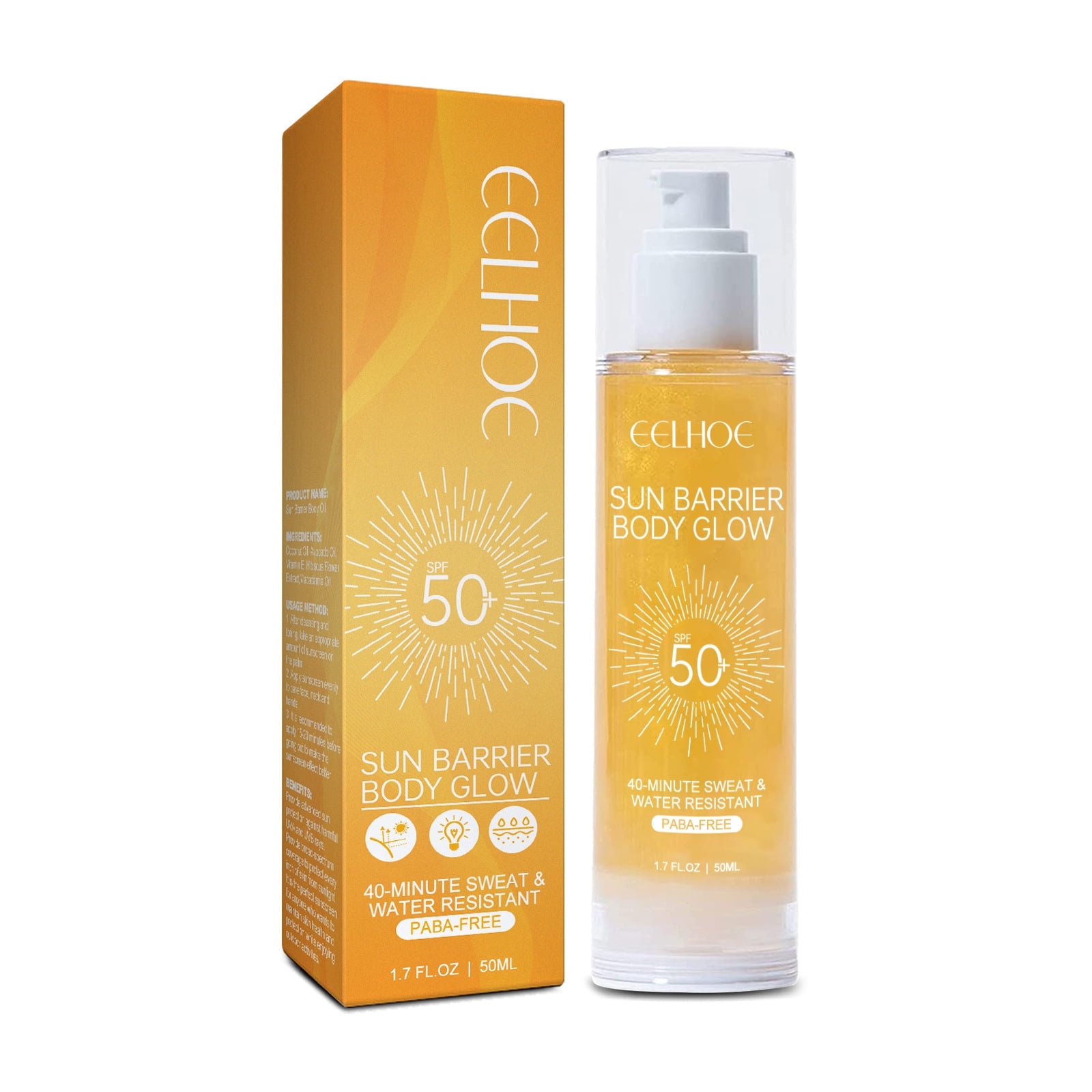 HCMY Glow Oil Sunscreen SPF 50 PA Sun Shield Body Glow Oil Sunscreen ...
