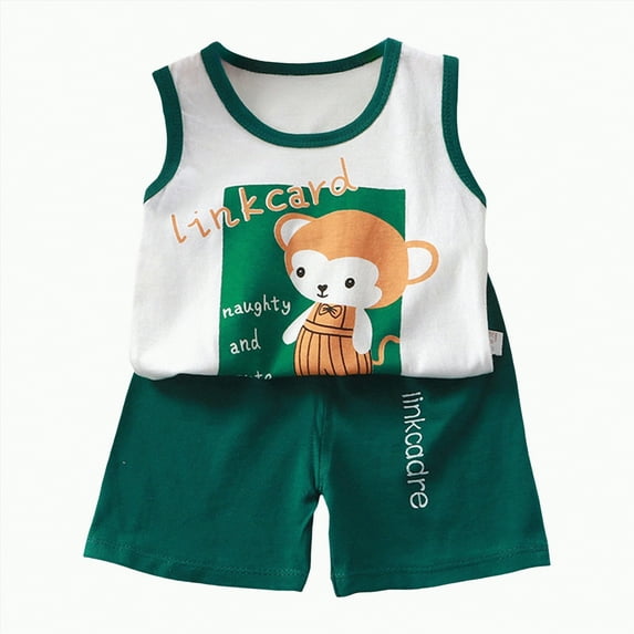 HCNTES Baby Adorable Vest Pajamas Kids Cute Sleeveless Top and Elastic ...