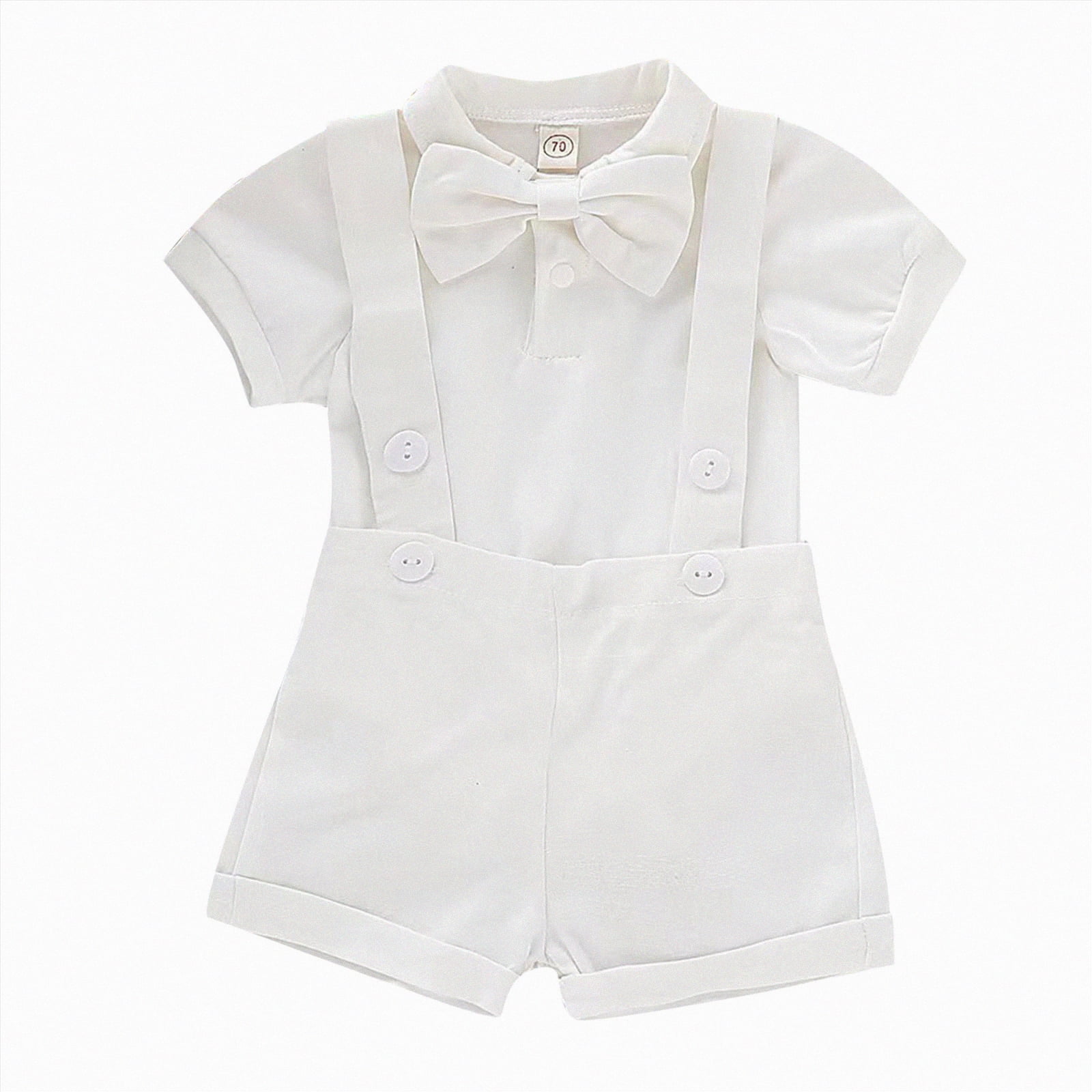 HCNTES Baby Boys Formal Suit Gentleman Set Short Sleeve Romper ...