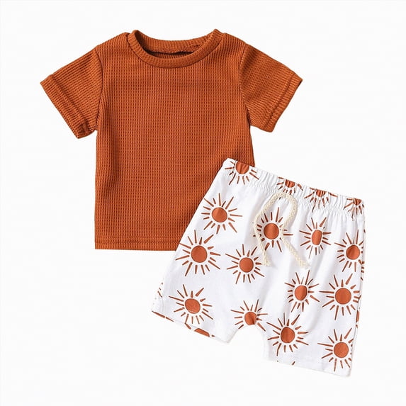HCNTES Boys Outfits Short Sleeve Cartoon Cow Dinosaur Prints T Shirt ...