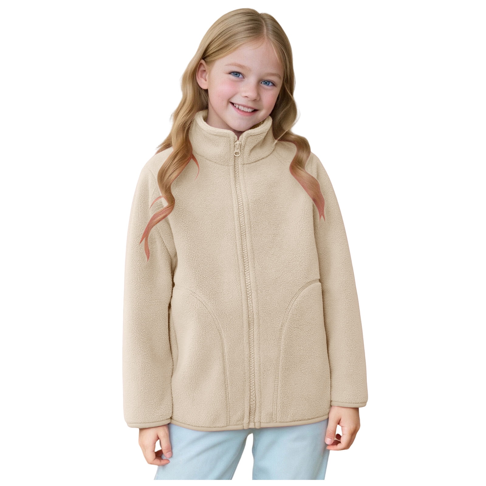 HCNTES Children Fleece Lined Jacket /Winter Girls Thickened Warm Stand ...