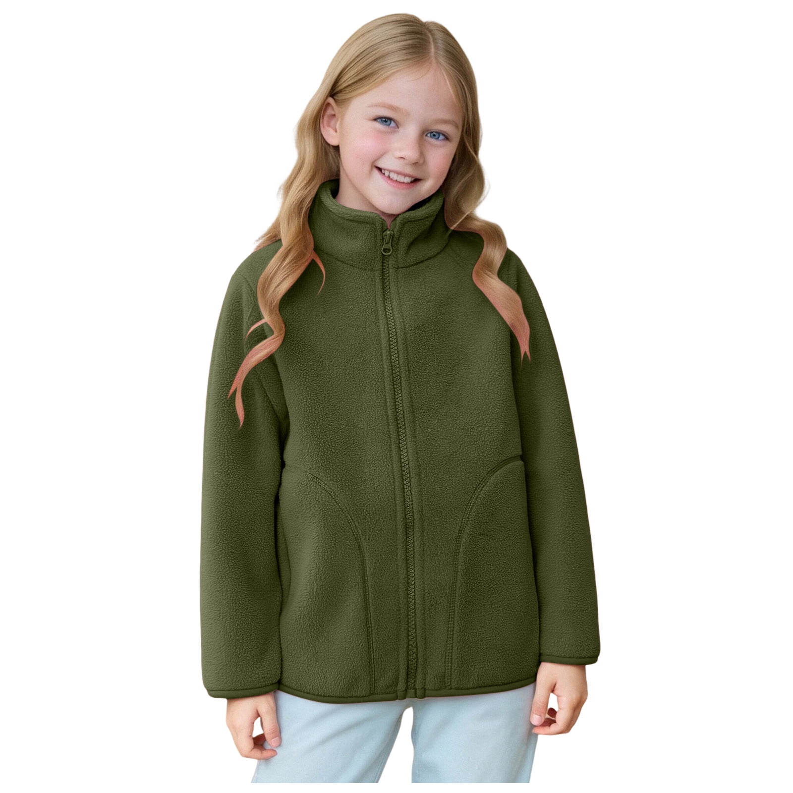 HCNTES Children Fleece Lined Jacket /Winter Girls Thickened Warm Stand ...