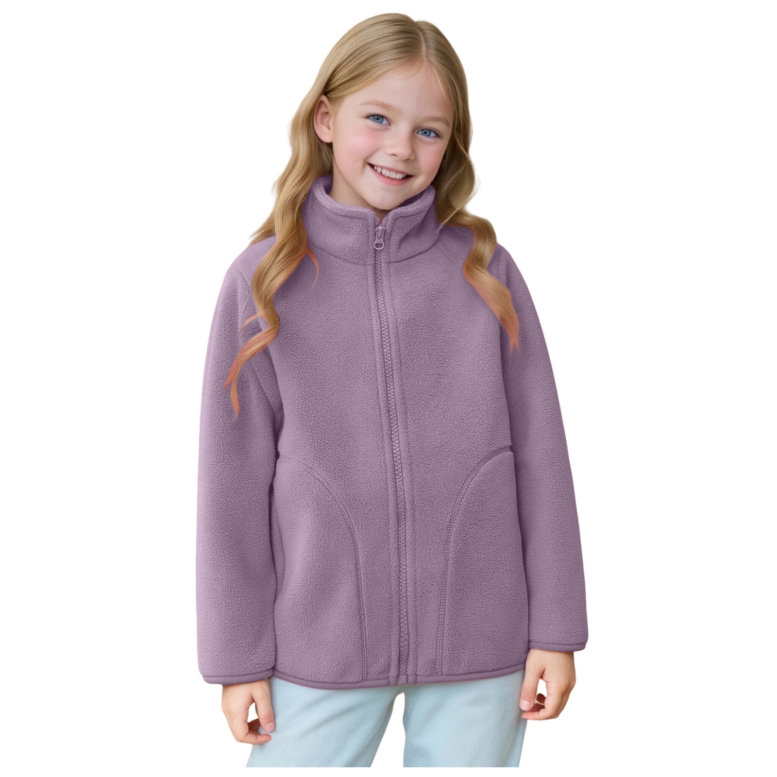HCNTES Children Fleece Lined Jacket /Winter Girls Thickened Warm Stand ...