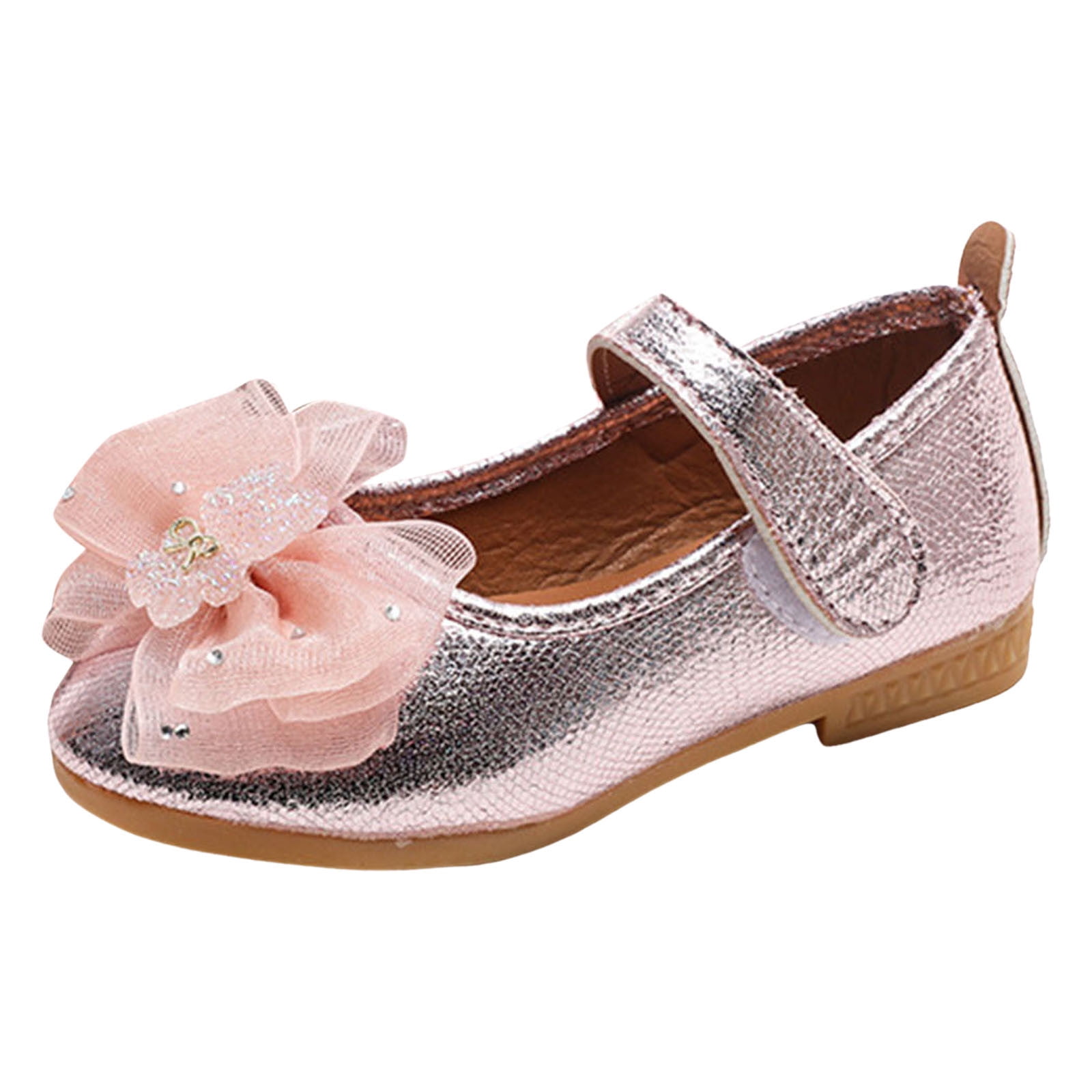 HCNTES Flower Girl Ballet Flats Pearls Bow Ballerina Mary Jane Princess ...