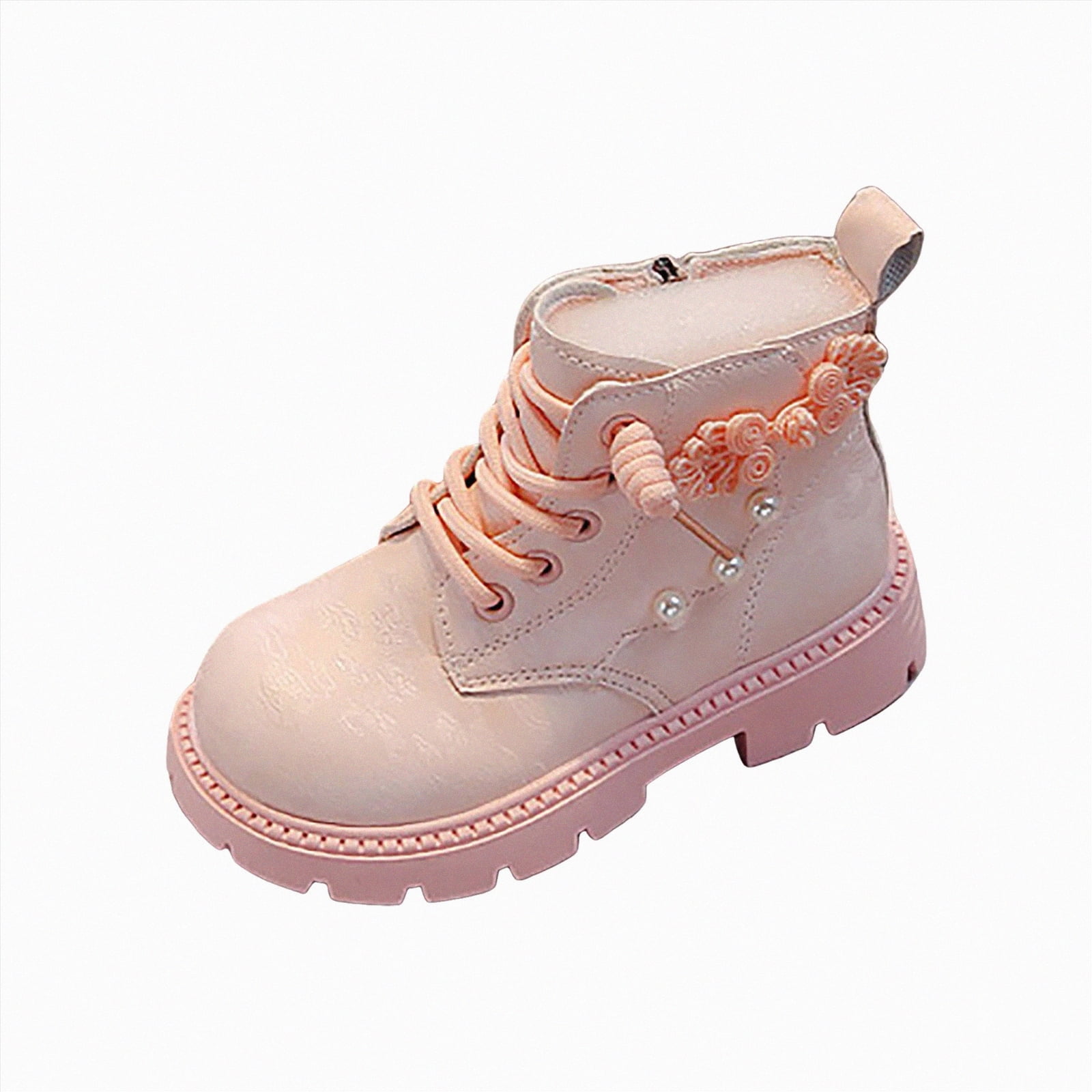 HCNTES Girls Ankle Boots Girls' Lace Up Outdoor Combat Boot Kids ...
