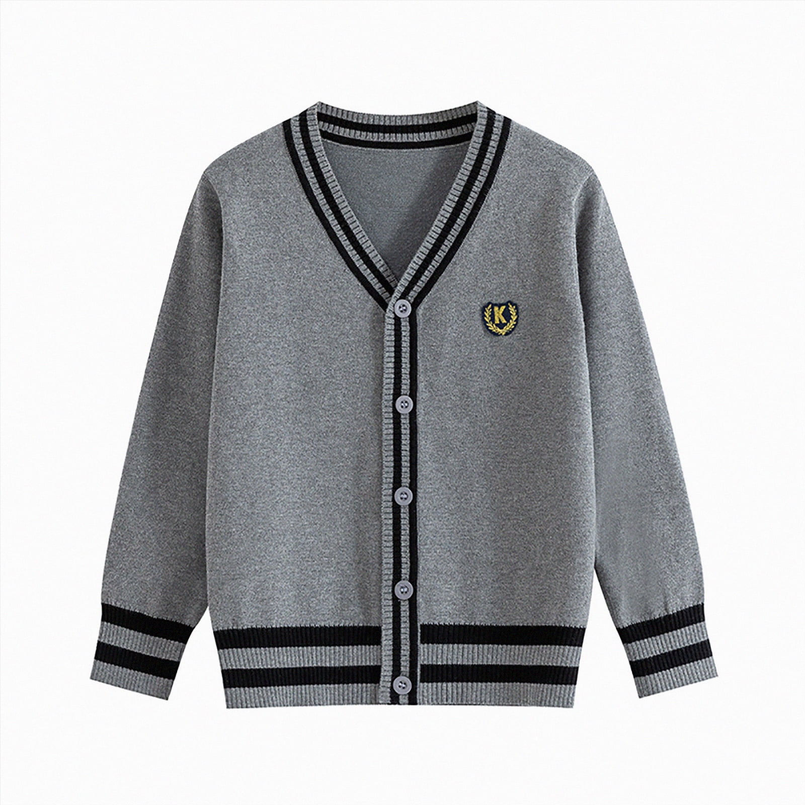HCNTES Girls' Cardigan with Button Loose Long Sleeve Shrug Sweaters ...