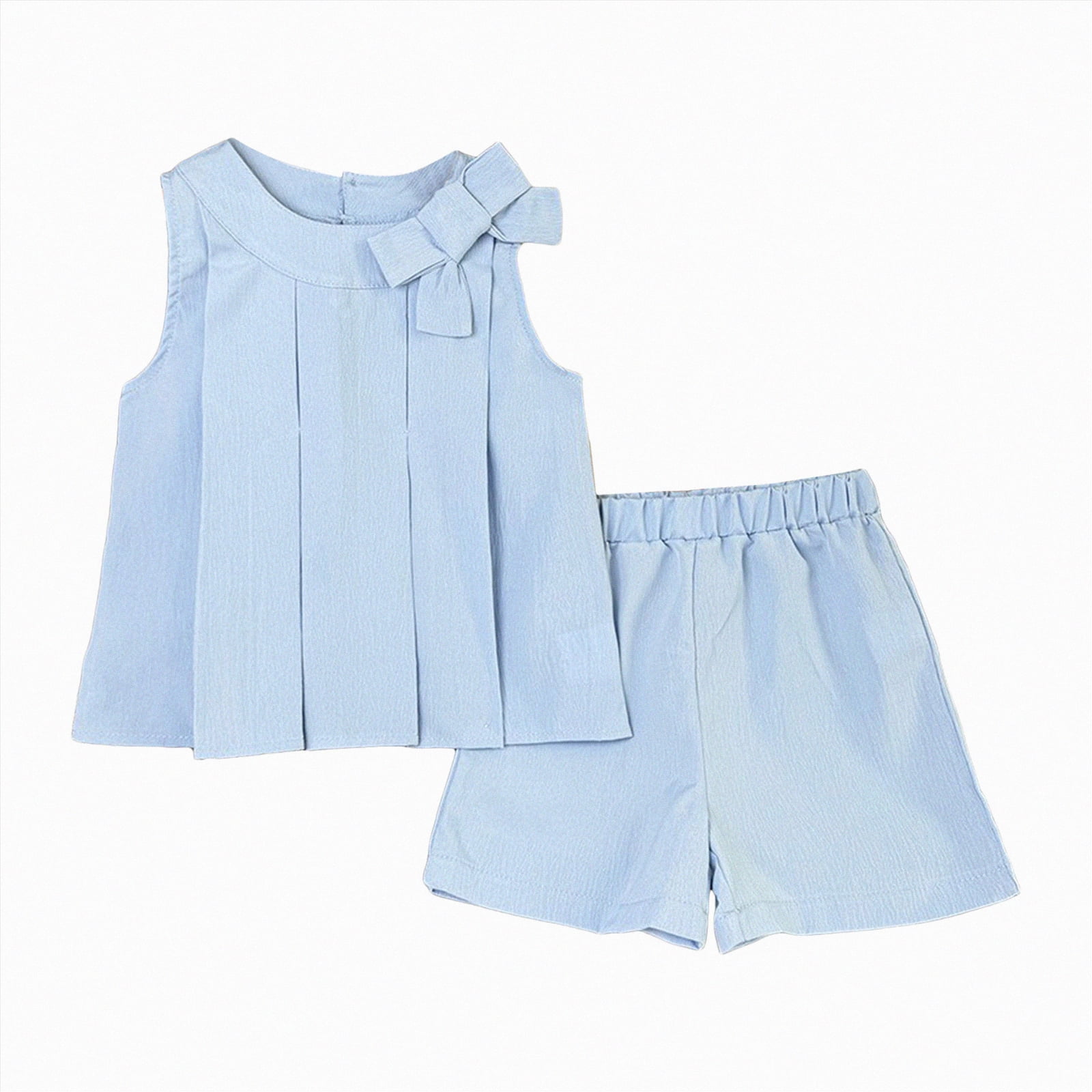 HCNTES Girls Clothing Sets 2 Pieces Outfits Twist Front Shirt Pant with ...