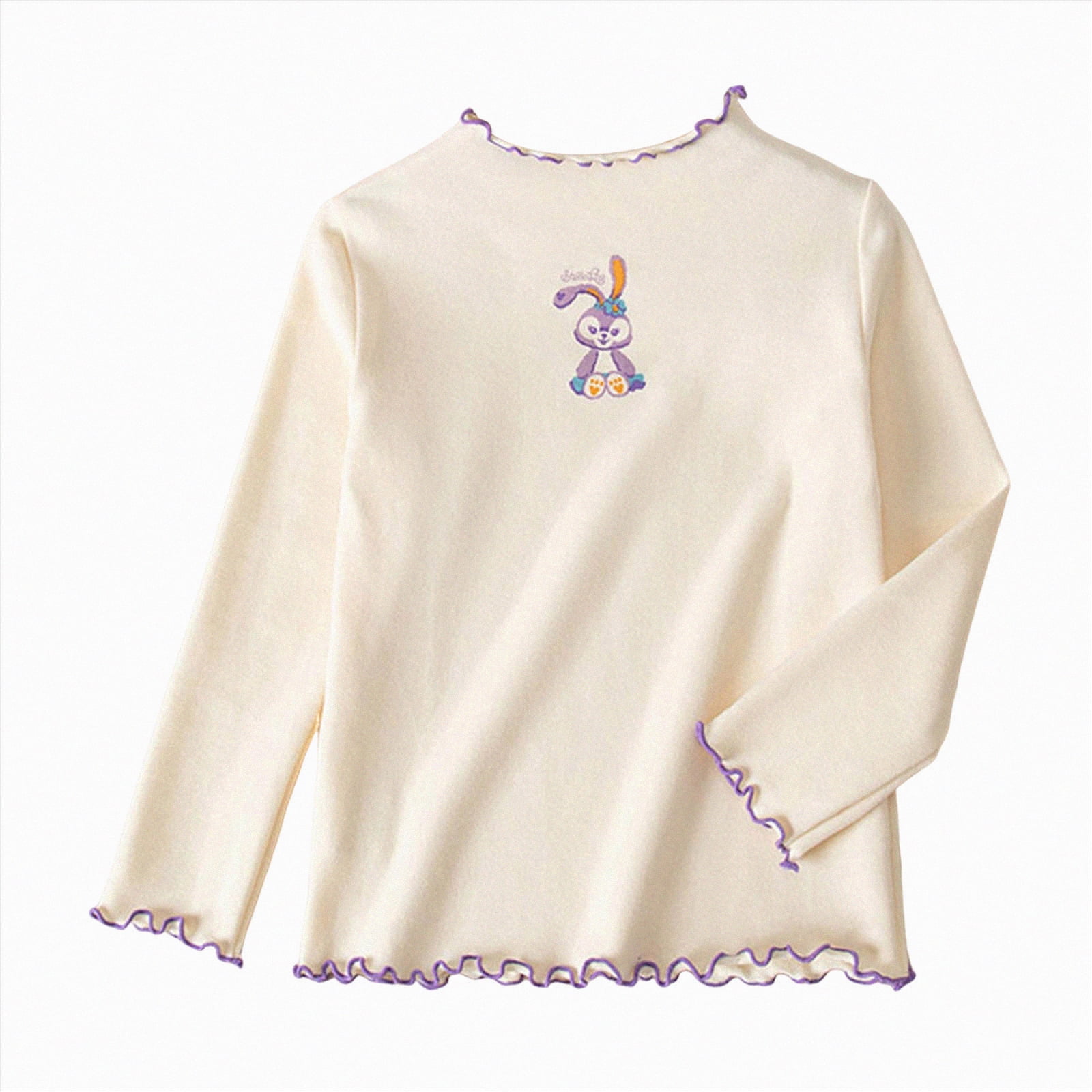 HCNTES Girls Long Sleeve Shirts Size 7-8 Kids Curve Hem Side Slit Soft ...