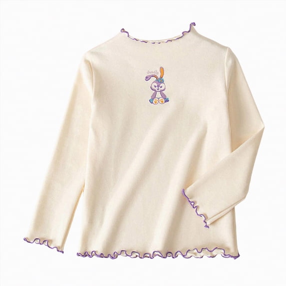 HCNTES Girls Long Sleeve Shirts Size 7-8 Kids Curve Hem Side Slit Soft ...