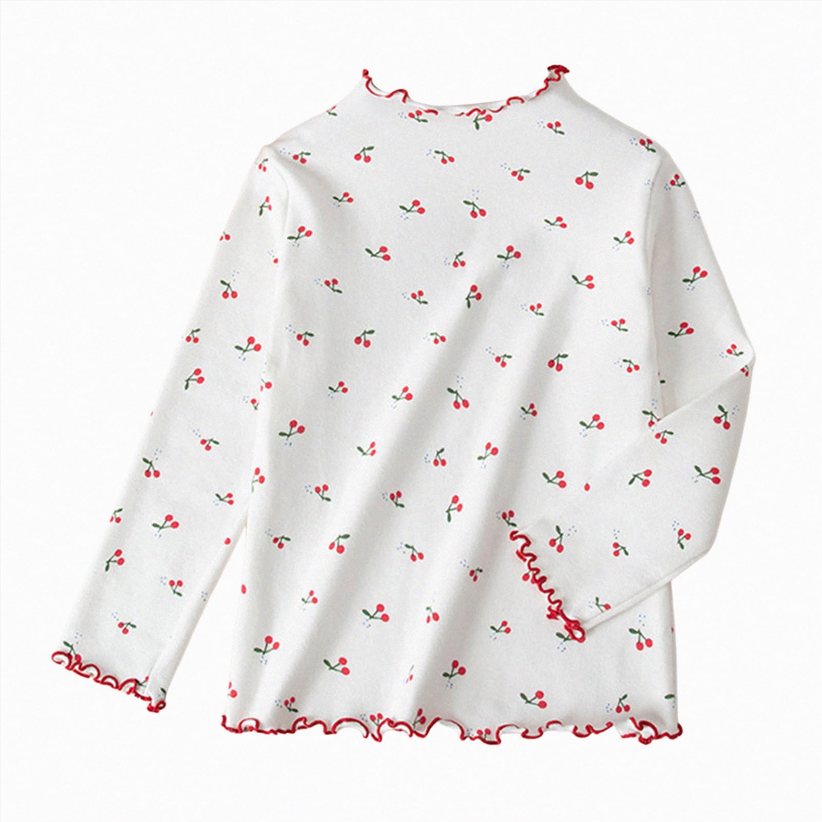 HCNTES Girls Long Sleeve Shirts Size 7-8 Kids Curve Hem Side Slit Soft ...