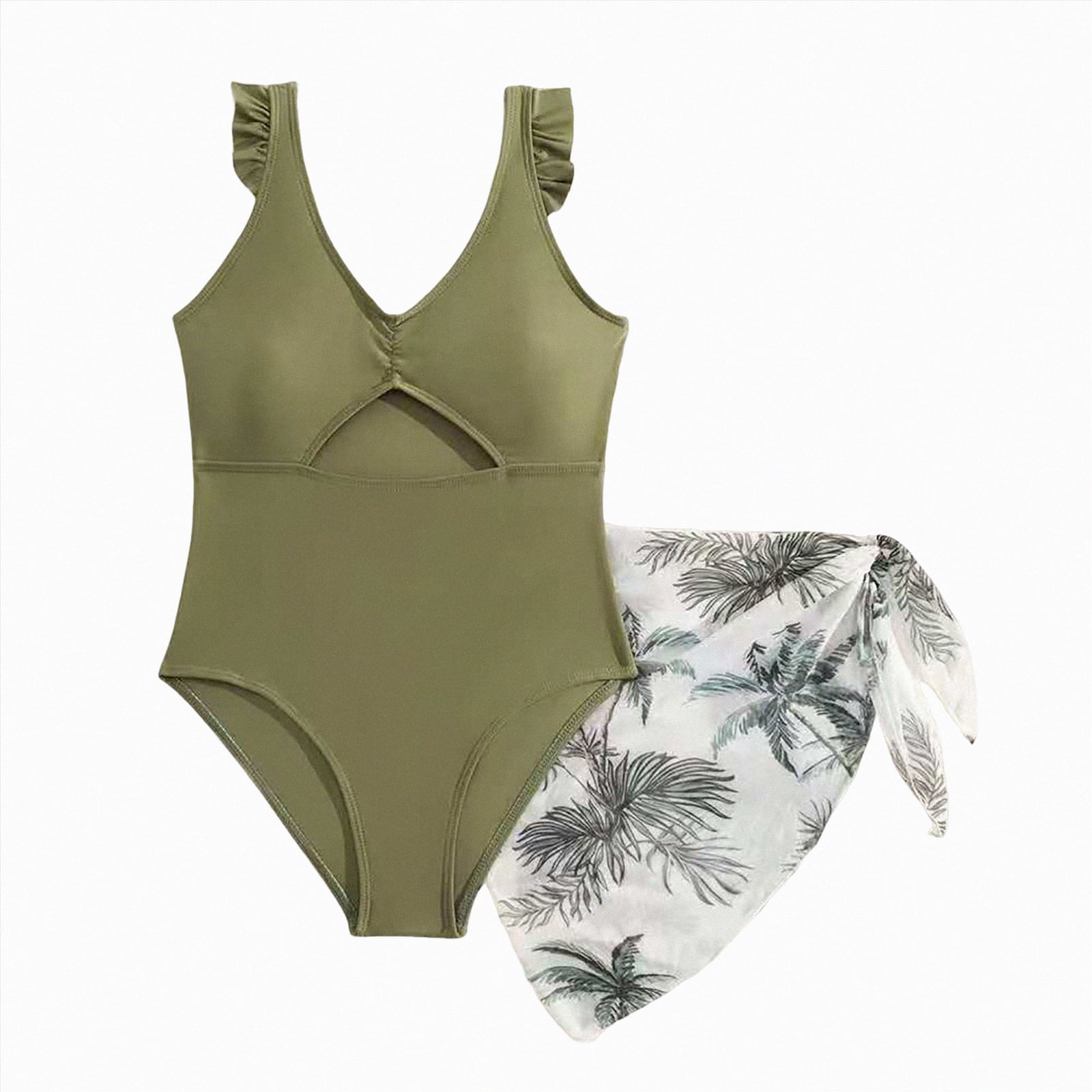HCNTES Girls One-Piece Swimsuit Summer Children Bikini Swimwear With ...