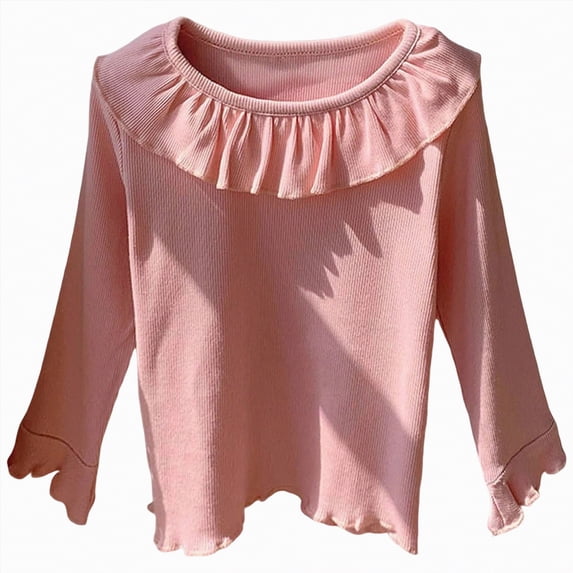 HCNTES Girls Shirts Long Sleeve Tshirt Crewneck Color Block Casual Tops ...