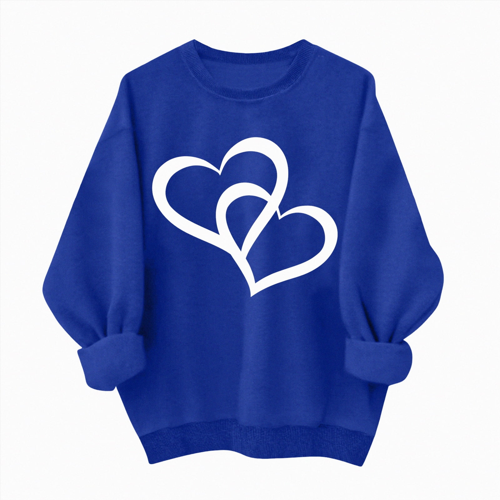 HCNTES Girls Spring Valentine Long Sleeve Round Neck Love Heart Print T ...