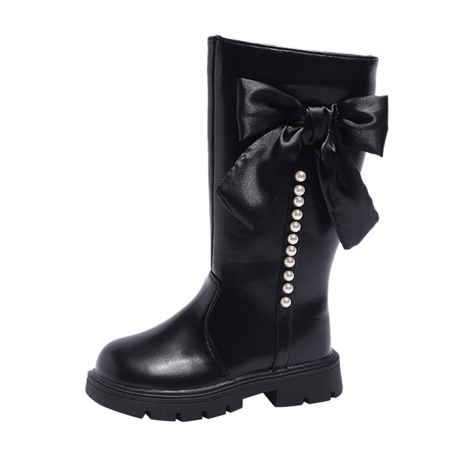 HCNTES Kid's Girls Knee High Fashion Riding Boots Girl's Side Zipper ...