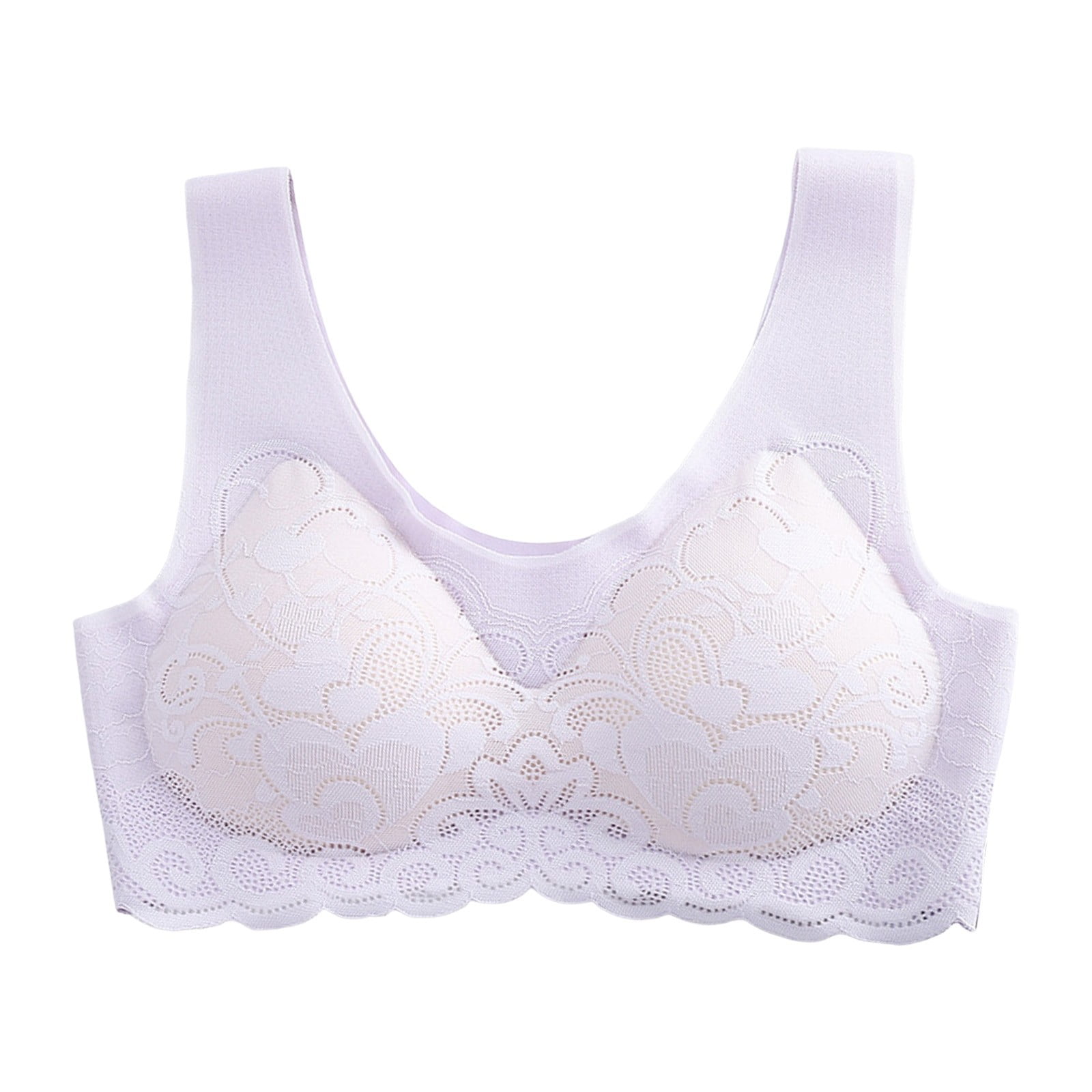 HCNTES Lace Underwire Bra, Full-Coverage Lace Bra with Underwire Cups ...