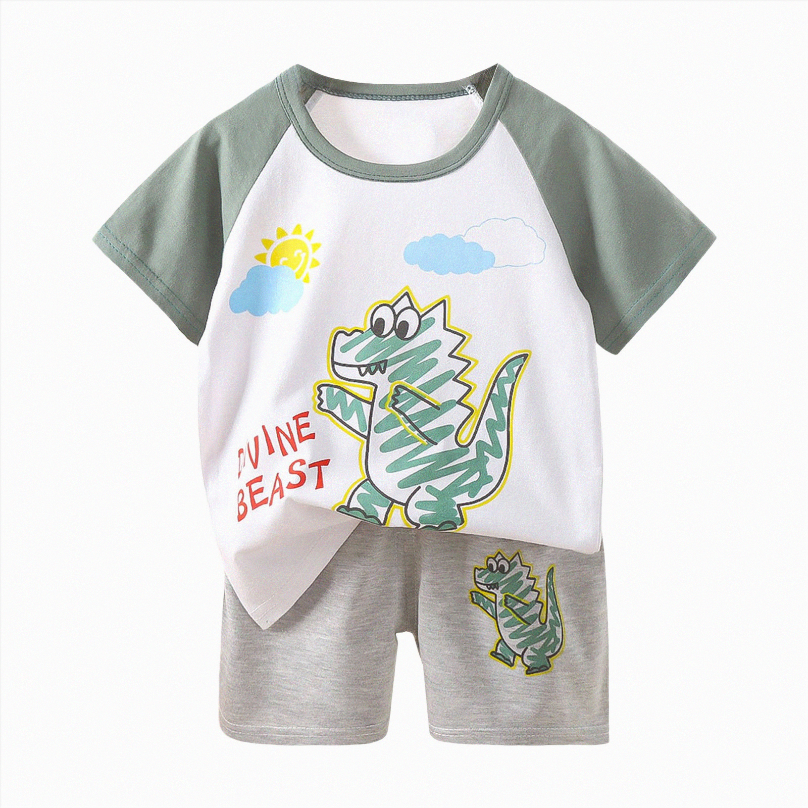 HCNTES Little/Big Kids Clothes Cute Soft Short Sleeve Shirt Casual Pant ...